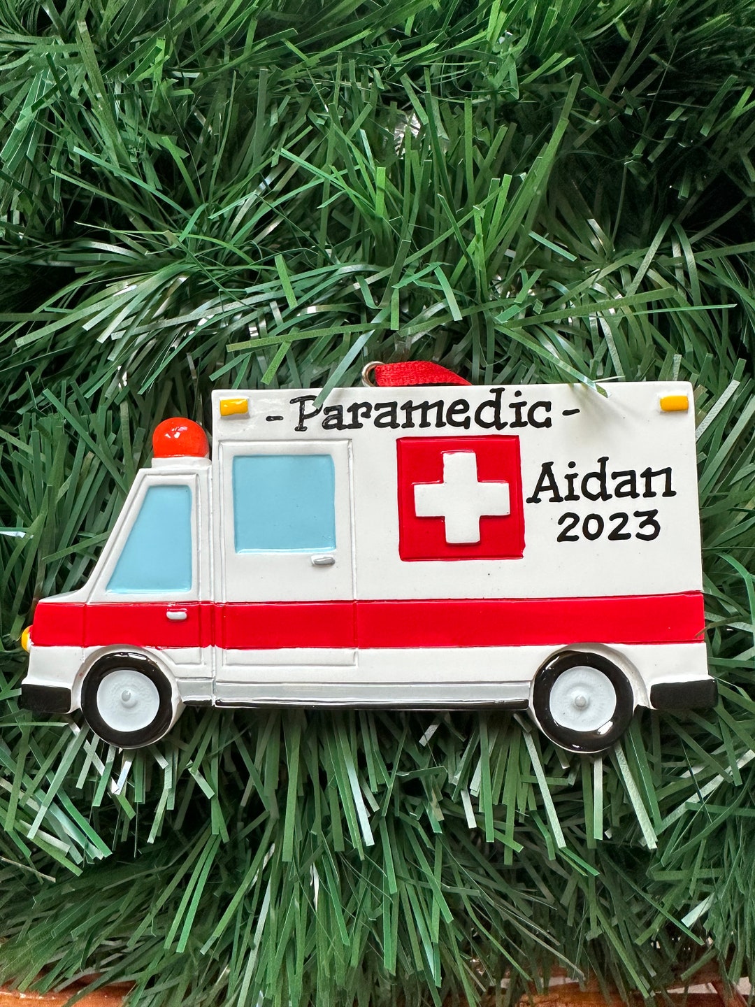 Ambulance- Paramedic- EMT- Emergency Vehicle- Personalized Christmas ...