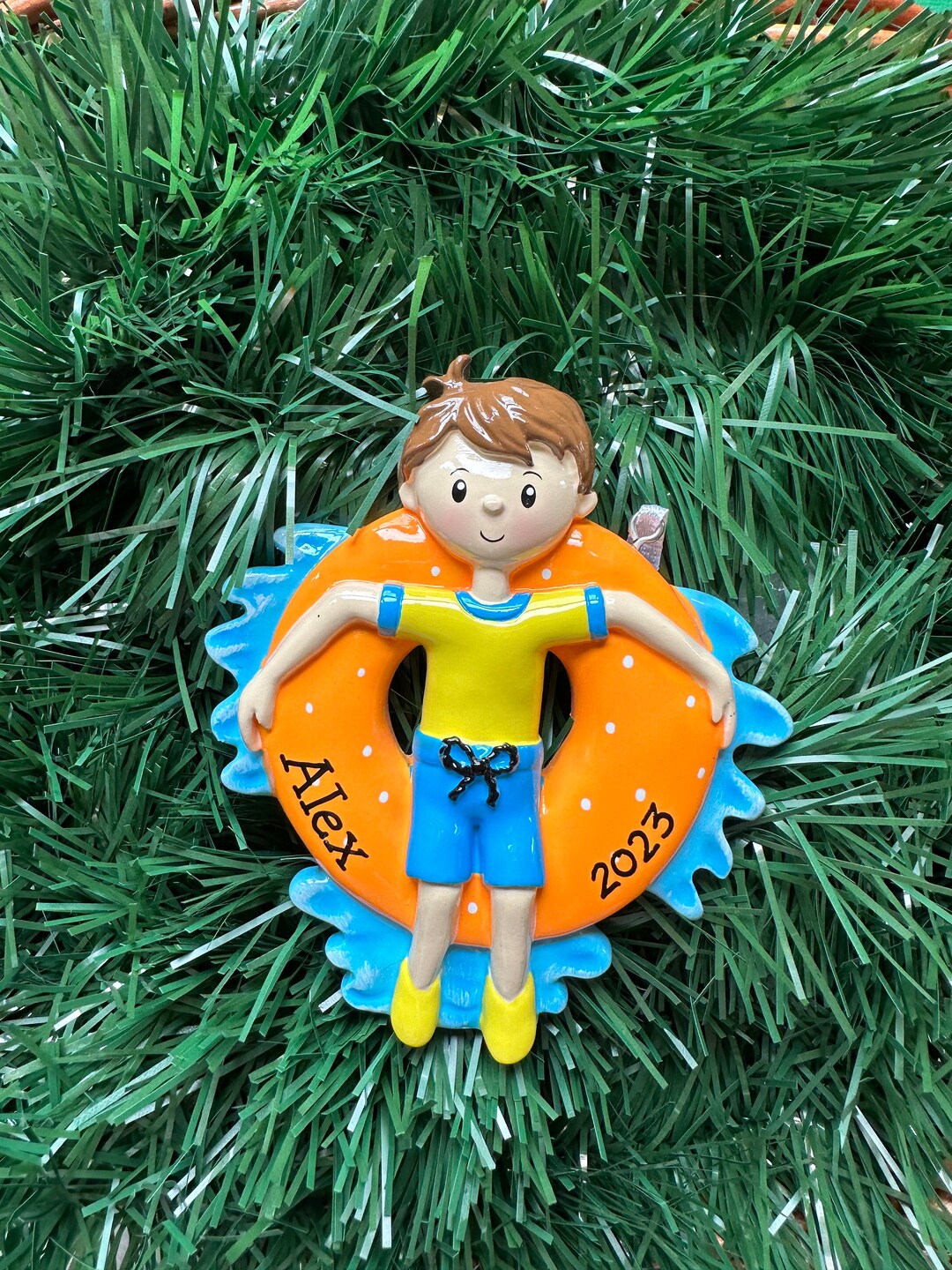 Boy- Water Slide- Water Park- Inner Tube- Theme Park- Summer Fun ...