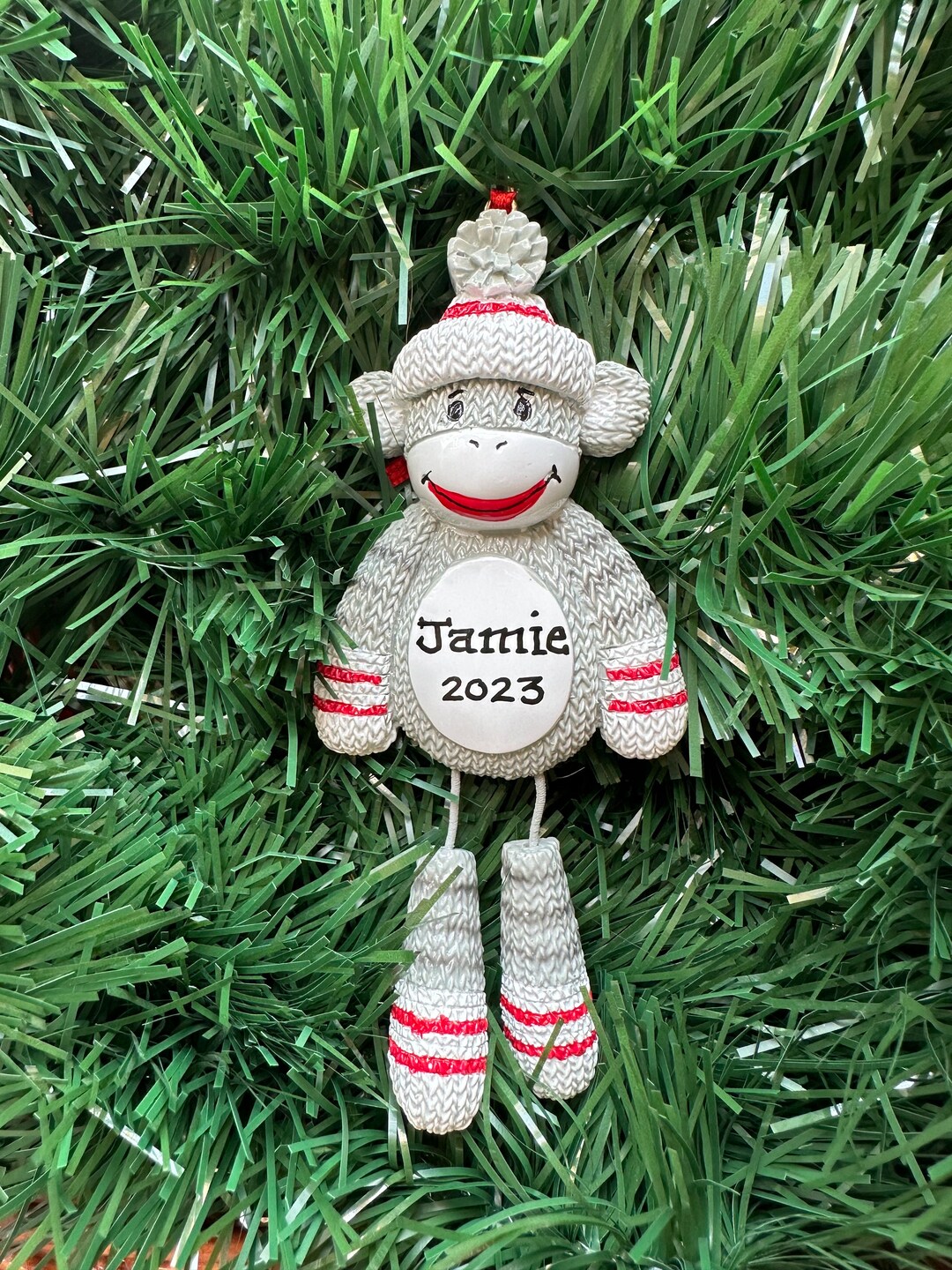 Sock Monkey- Stuffed Monkey- Personalized Christmas Ornament - Etsy