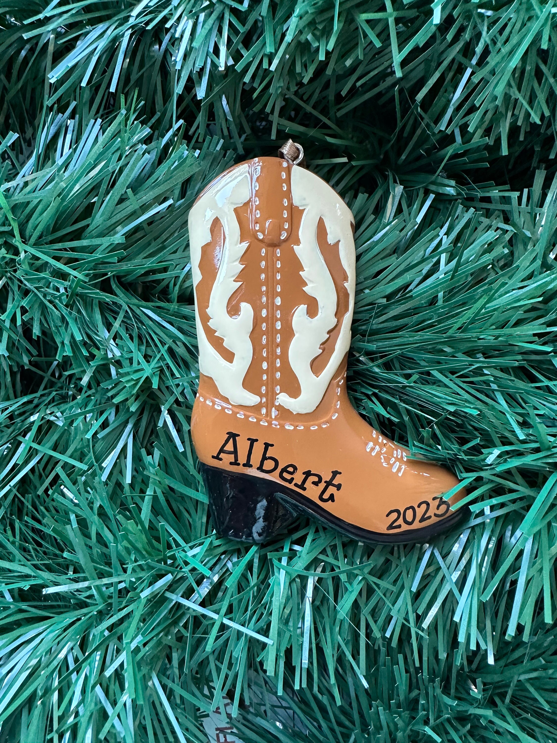 Cowboy Boot - Rancher- Wild West -personalized Christmas Ornament - Etsy