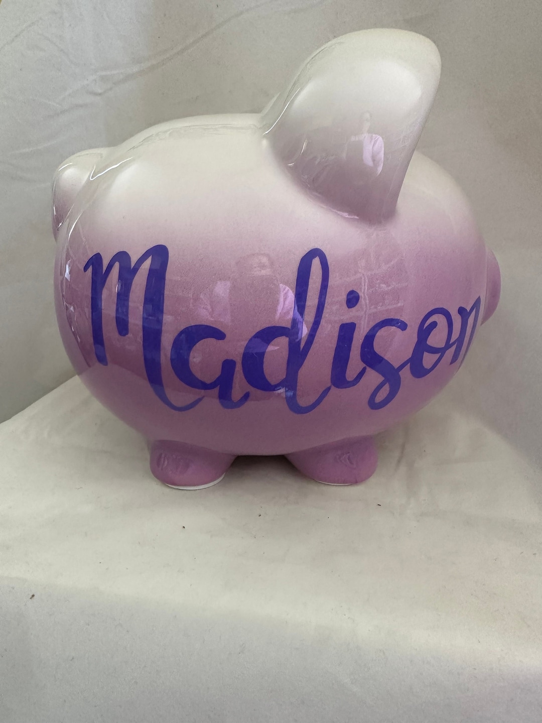 Personalized Large Purple Ombre Piggy Bank- Newborn- Baby Girl's 1st ...