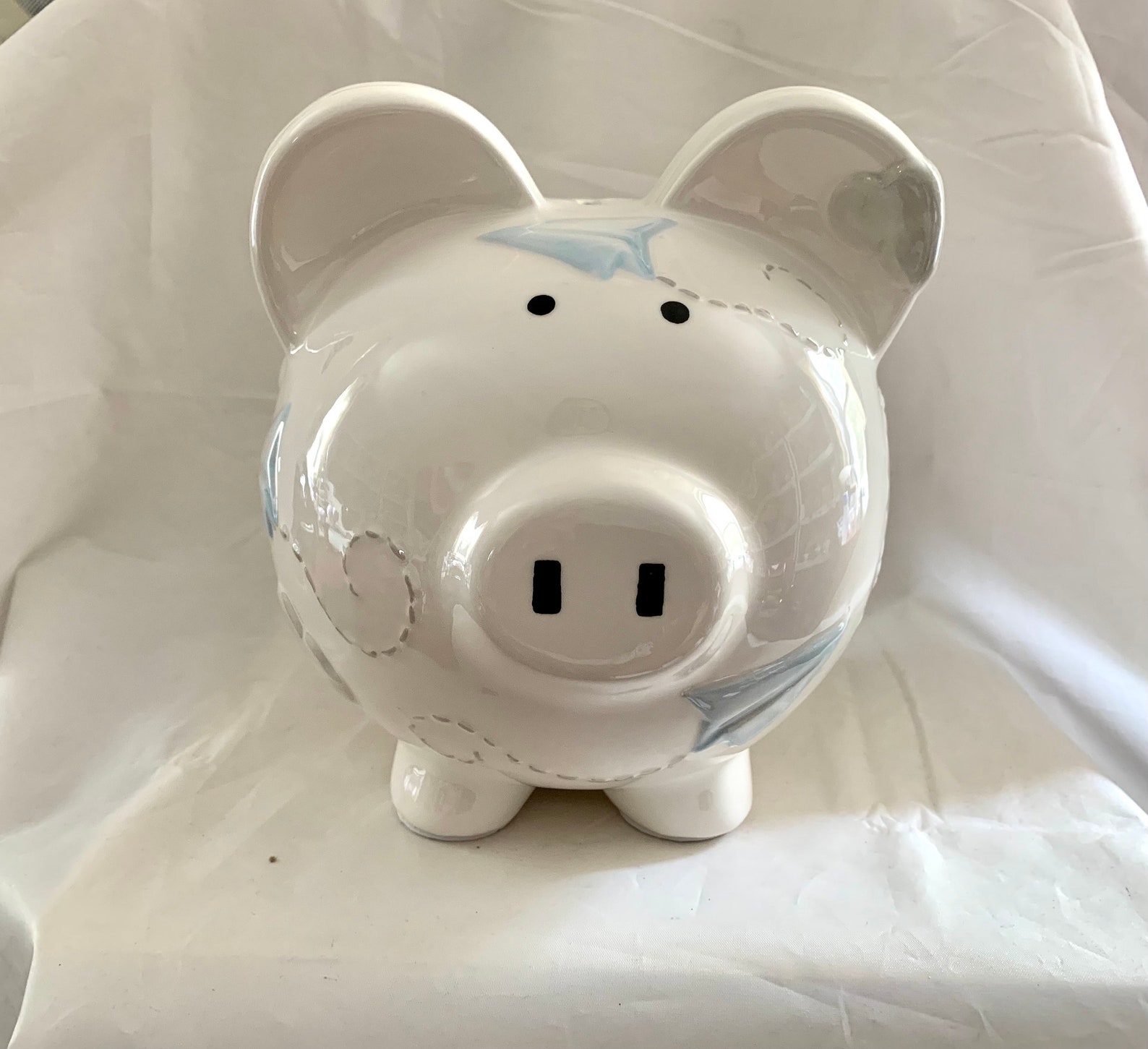 Paper Airplanes Personalized Large Hand Painted Piggy Bank - Etsy