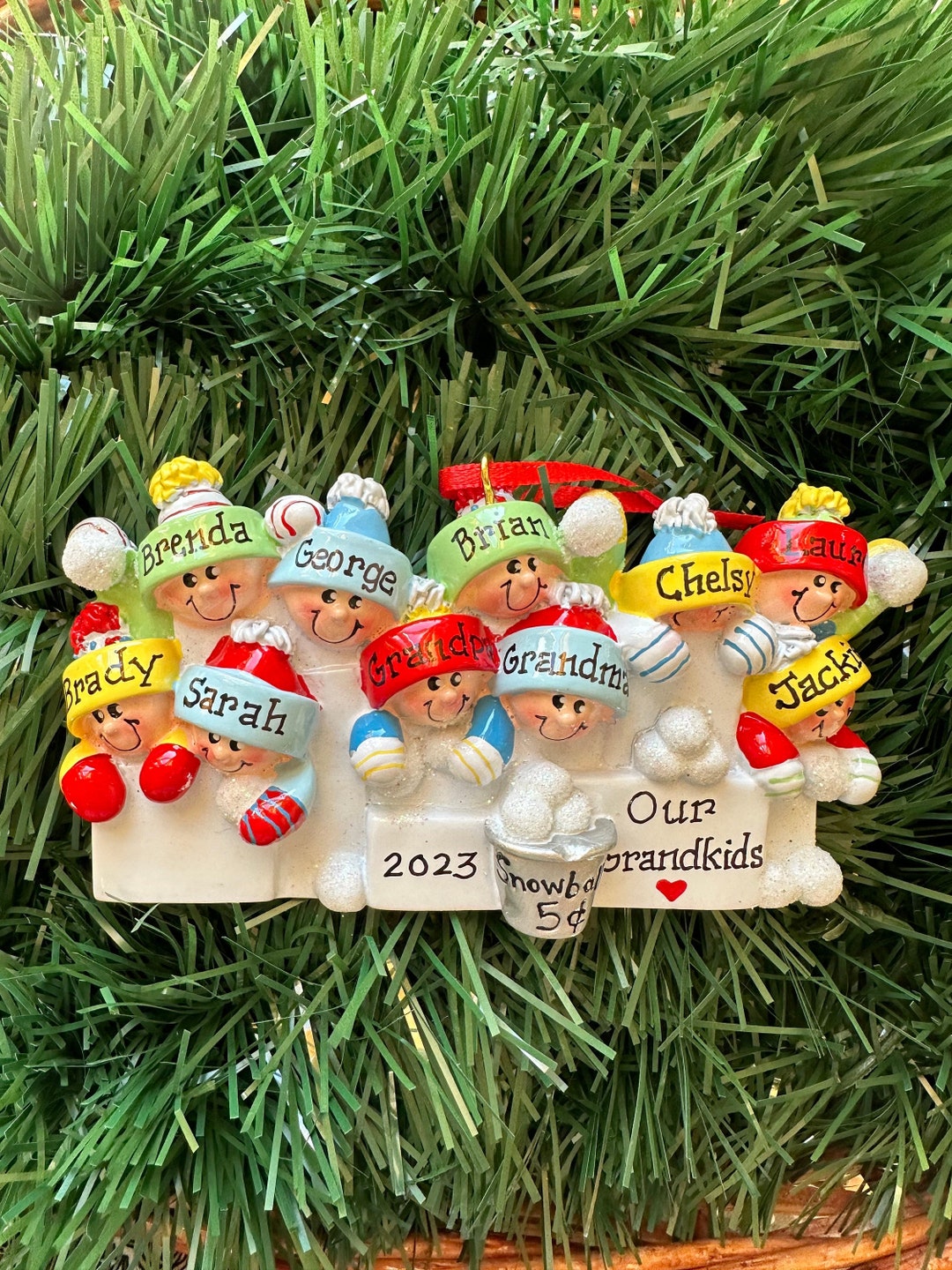 10 People Snowball Fight -family of Ten- Personalized Christmas ...