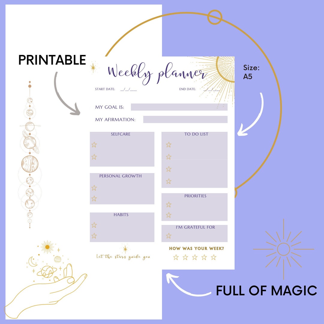 MAGICAL Weekly Planner PRINTABLE - Etsy