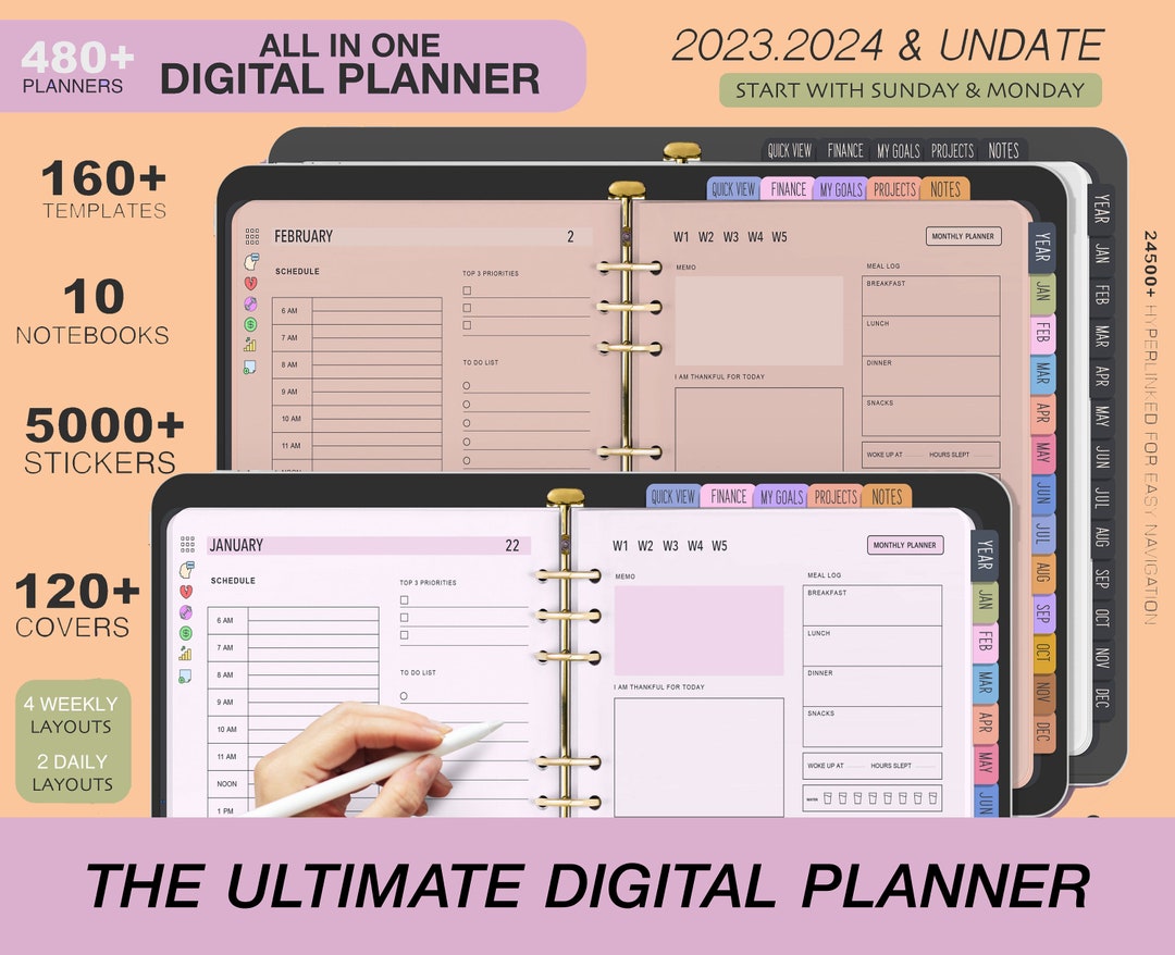 Digital Planner 2023 | Digital Planner | Undated Digital Planner | Goodnotes Planner | Digital ...