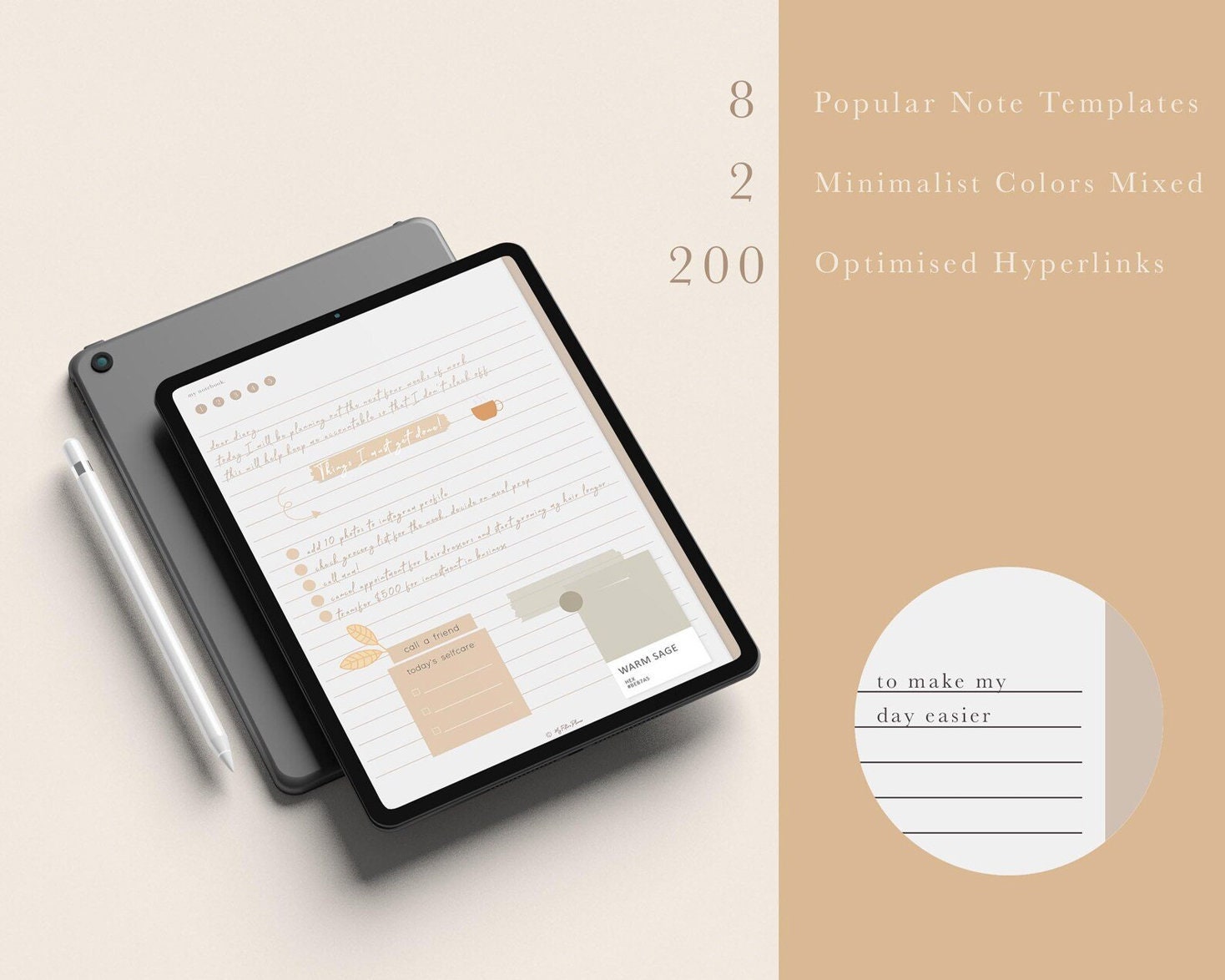 Minimalist Goodnotes Digital Notebook | Goodnotes Notebook With Tabs ...