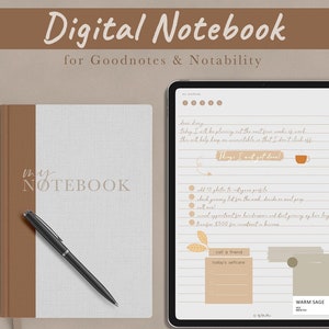 Minimalist Goodnotes Digital Notebook | Goodnotes Notebook With Tabs ...