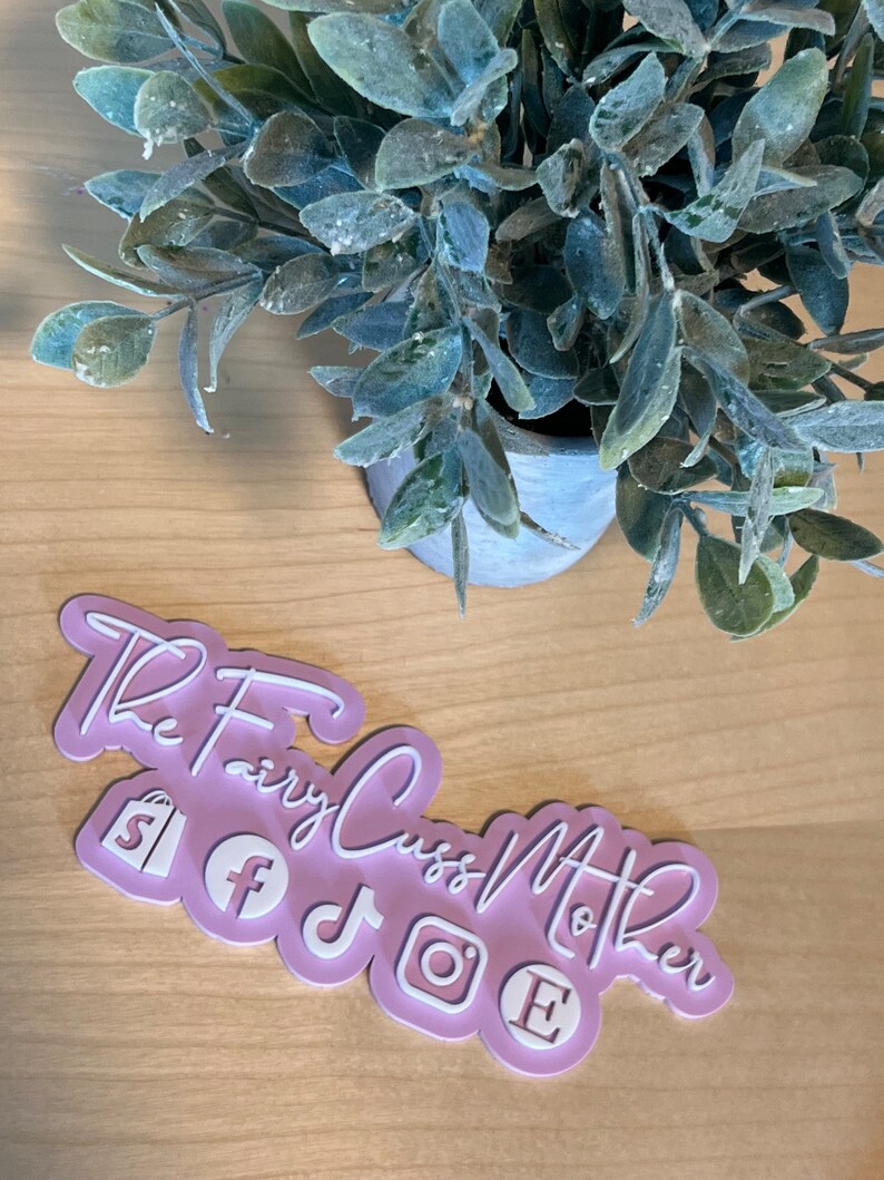 7 Inch Physical Watermark With Two Lines Social Media - Etsy