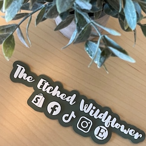 10 Inch Physical Watermark With Two Lines, Social Media Emblems ...