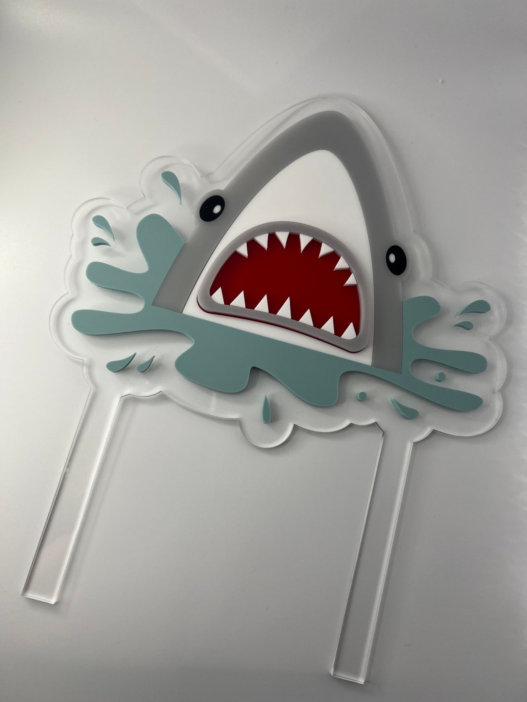 Shark Cake Topper, Shark Birthday Party, Jaws Cake Topper, Shark Head ...