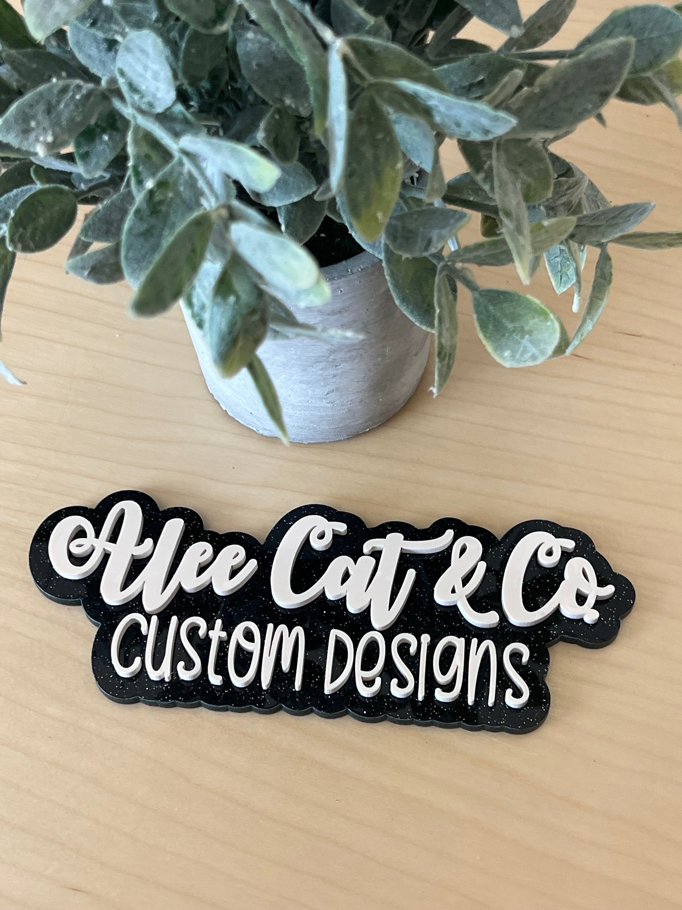 7 Inch Physical Watermark With Two Lines Social Media - Etsy