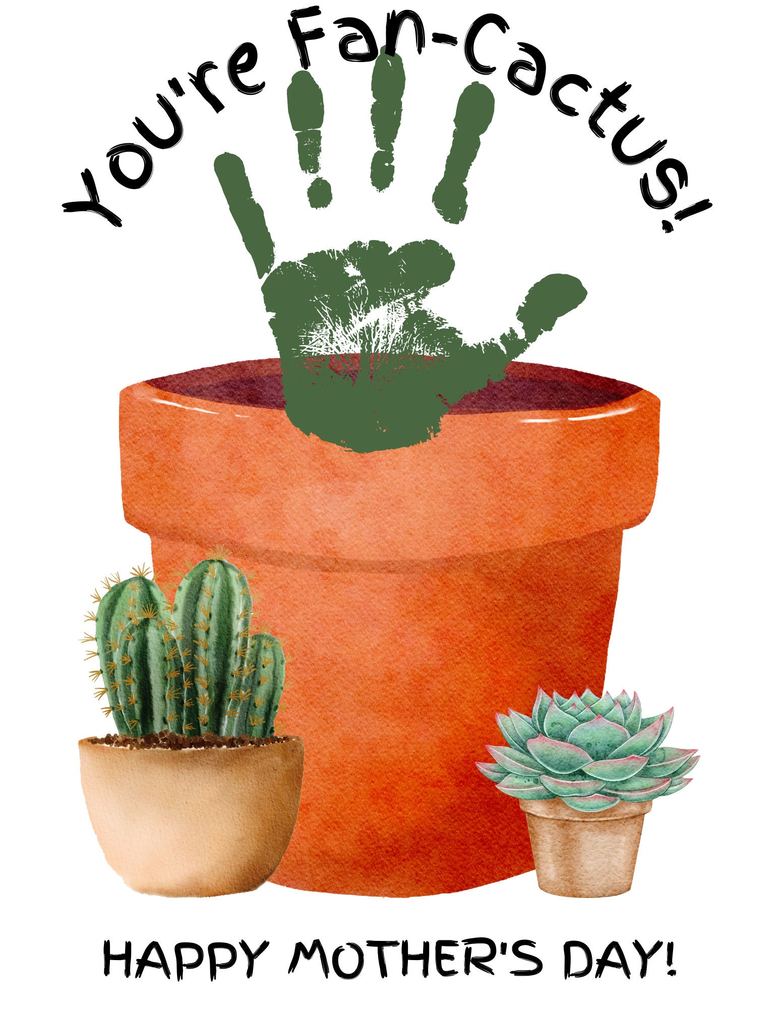 You're Fan-cactus, Mother's Day Gift, DIY, Handprint Craft. - Etsy