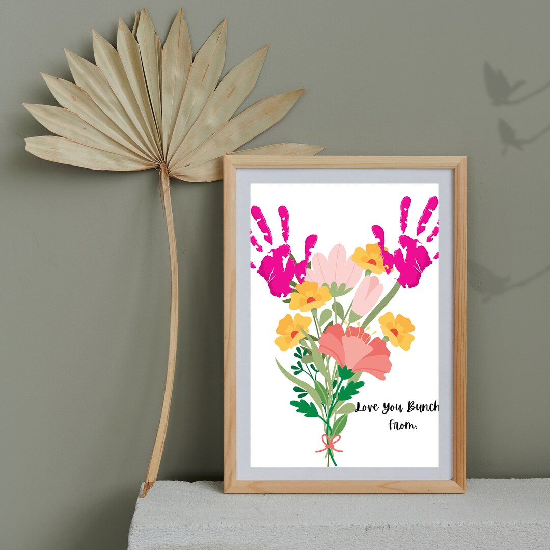Flower Handprint Craft for Mother's Day. Gift From Kids. DIY ...
