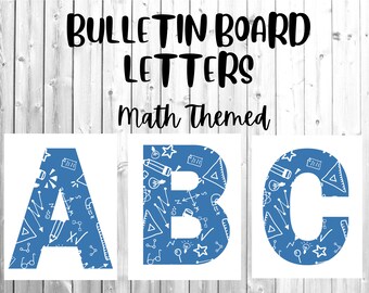 Math Themed Printable Alphabet Letters A-Z, Numbers 0-9 Banner ...