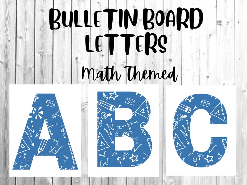 Math Themed Bulletin Letters - Etsy