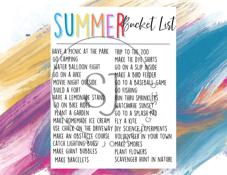 Summer Checklist 2023 L Summer Printables L Summer Kid Checklist L ...