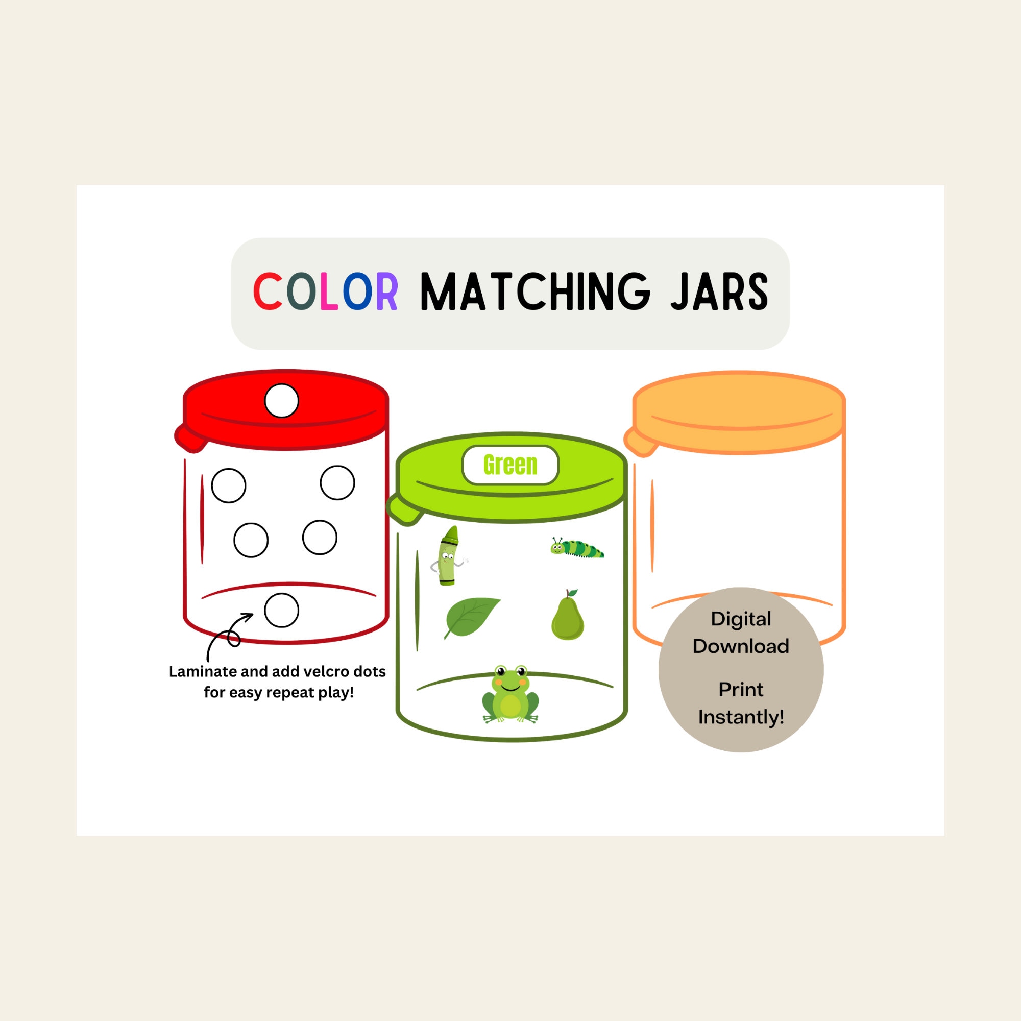 Learning Colors Activity Bundle for Toddlers | 4 Unique Color Matching ...