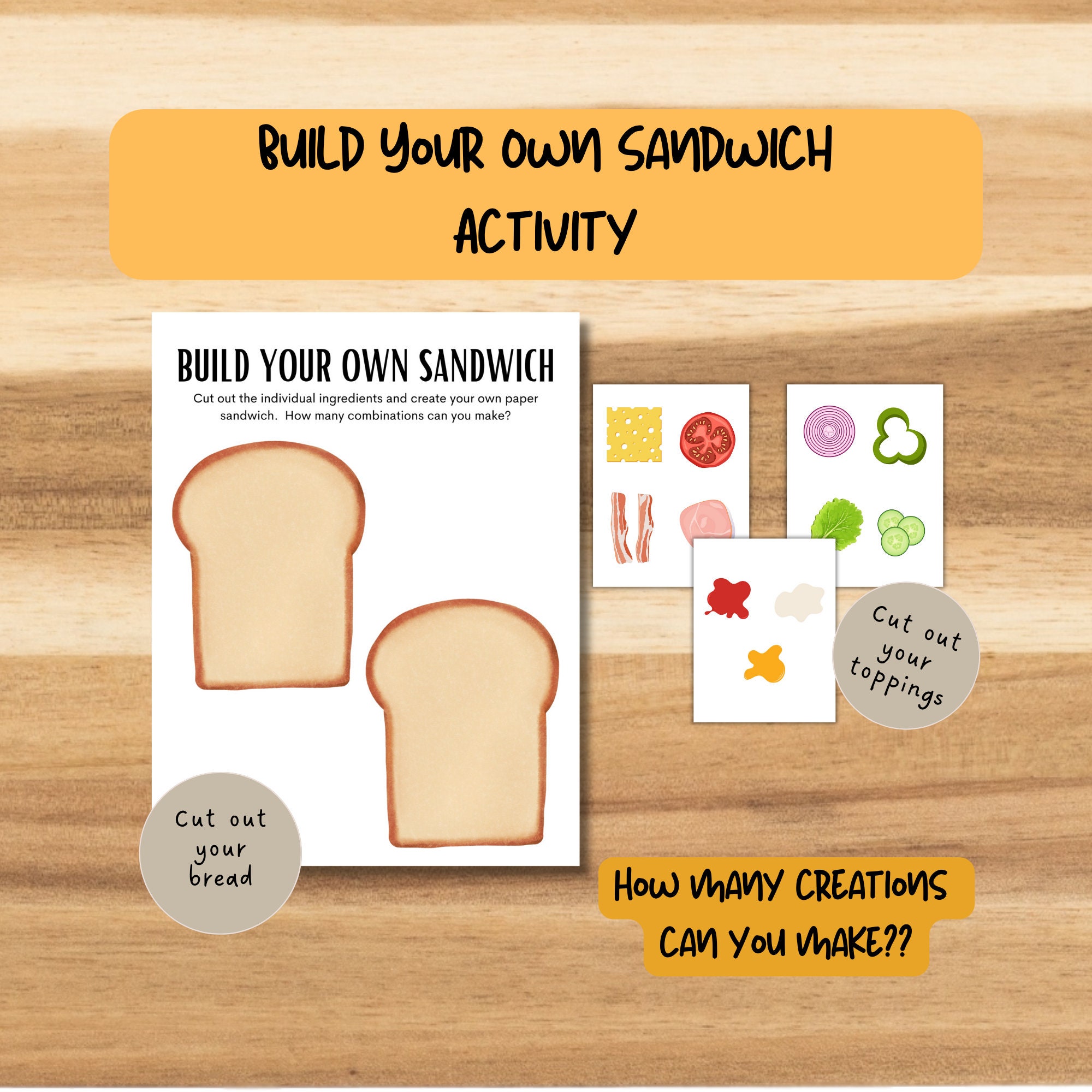 Build Your Own Sandwich -- Printable Kids Activity -- Pretend Play ...