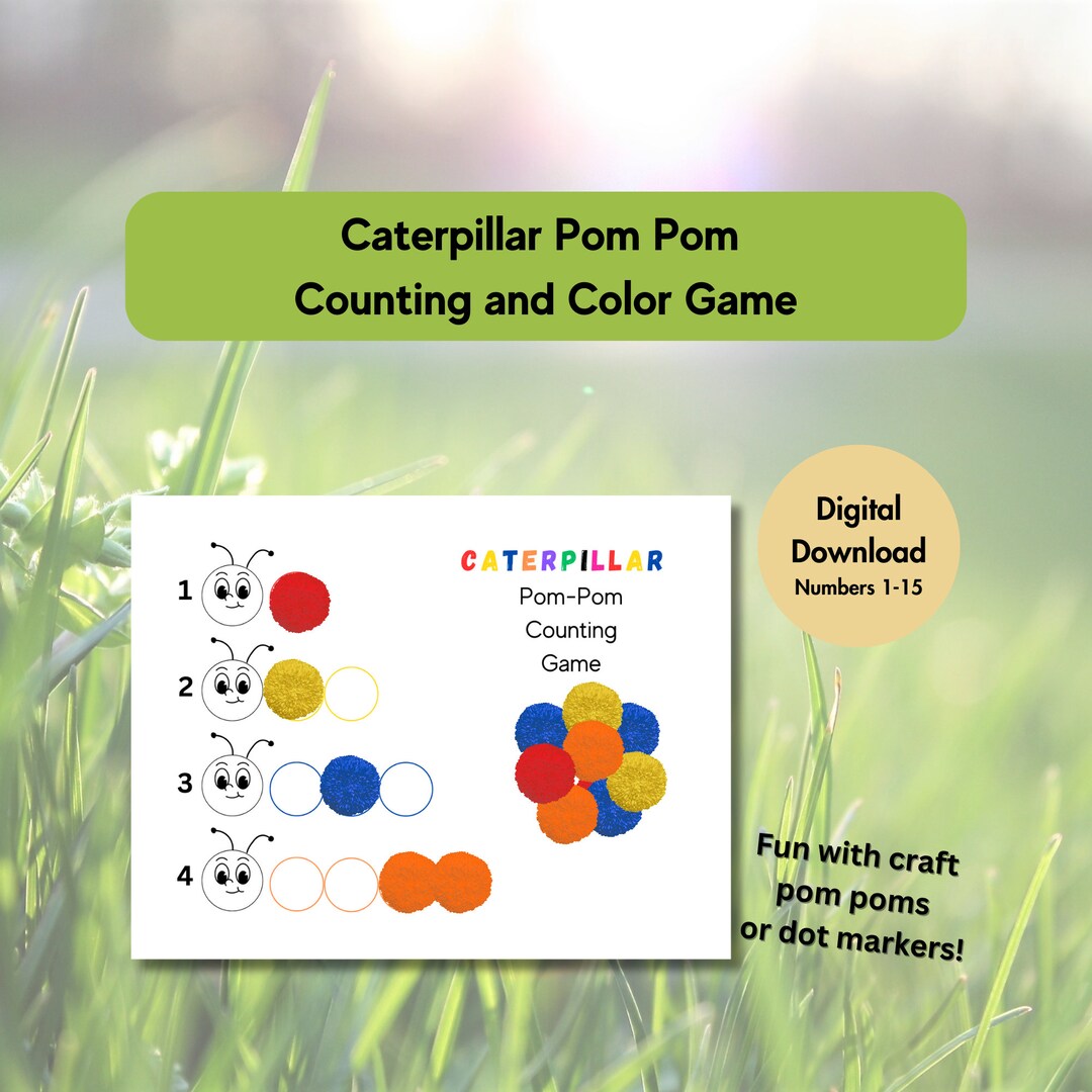 Pom Pom Activities - Counting Caterpillar - Numbers 1-15 - Counting ...