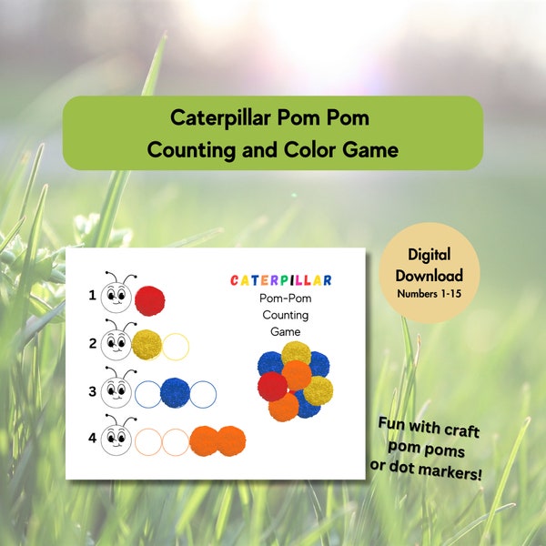 Caterpillar Pom Pom Counting - Etsy