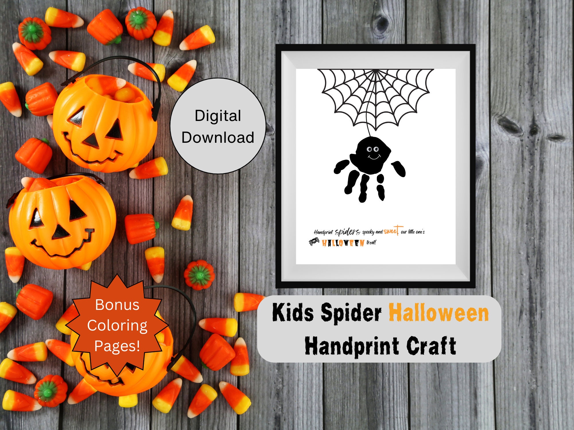 Halloween Handprint Craft Spider Handprint Kids Handprint Keepsake ...