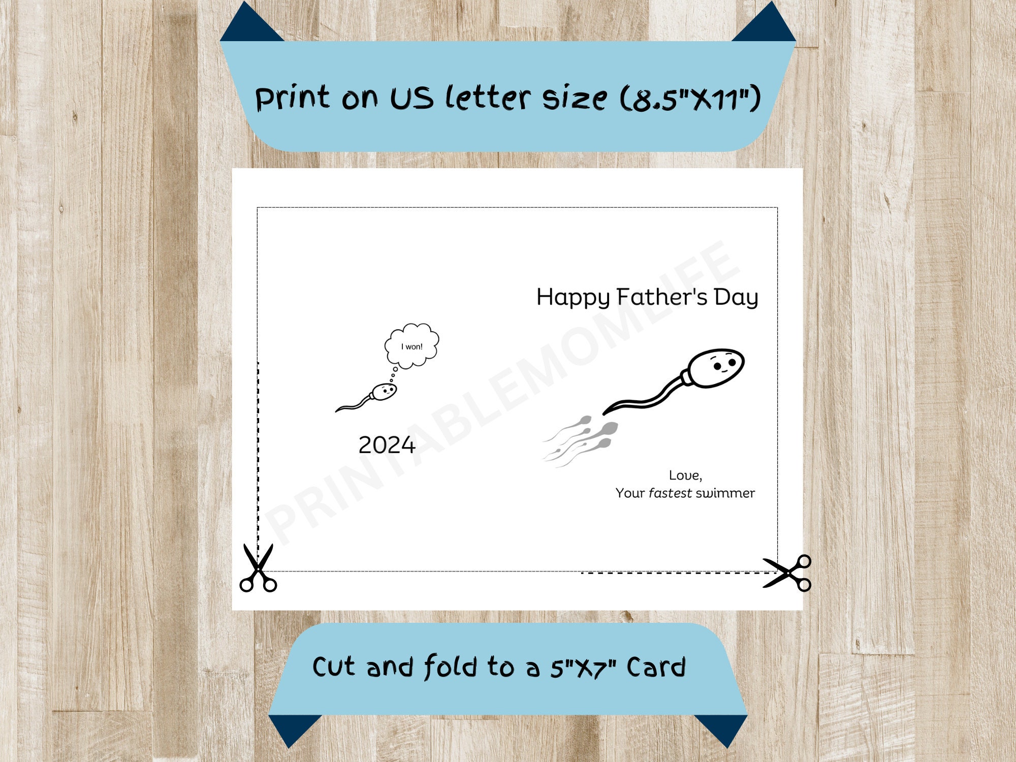 Printable Funny Father's Day Card - Humor - Cards for Dad - Joke Card ...