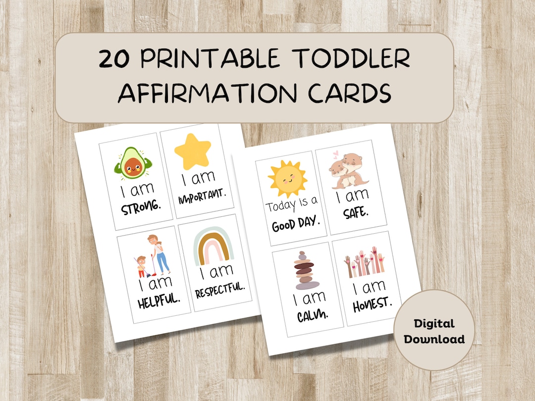 Toddler/kids Positive Affirmation Cards - Digital Download/print on ...