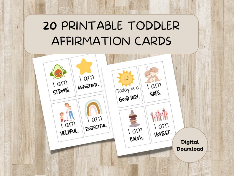 Toddler/kids Positive Affirmation Cards - Digital Download/print on ...