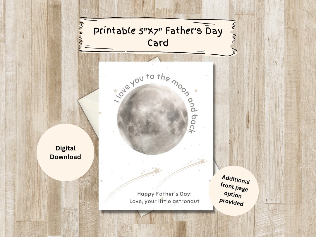 Printable Father's Day Card From Kids - I Love You to the Moon and Back ...