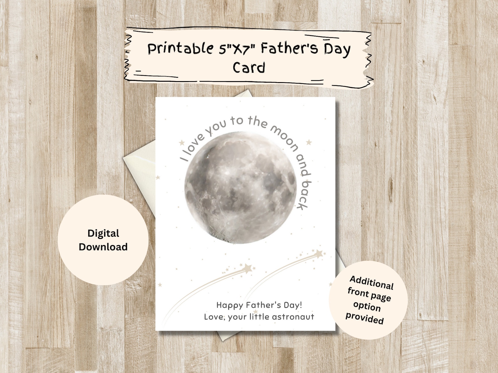 Printable Father's Day Card From Kids - I Love You to the Moon and Back ...