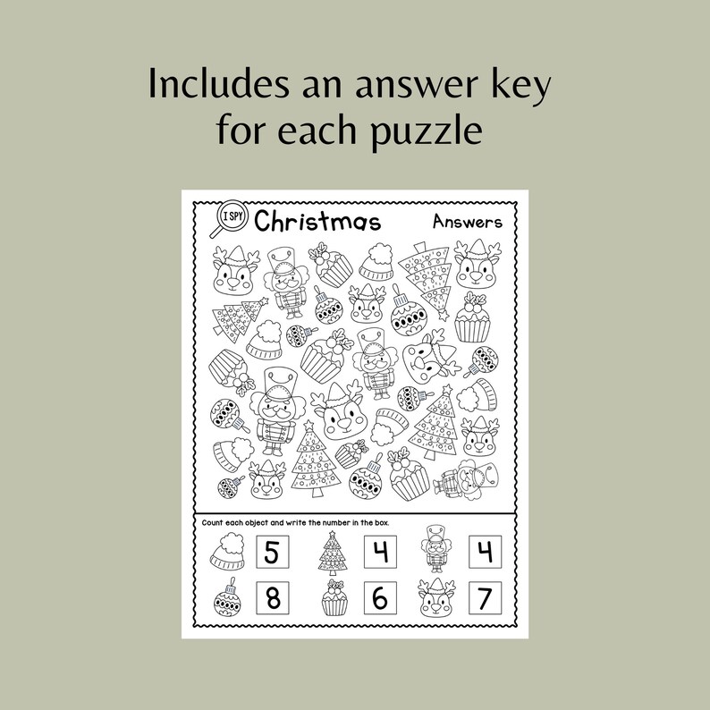 I Spy Christmas Activity for Kids | Find and Count Holiday Activity ...