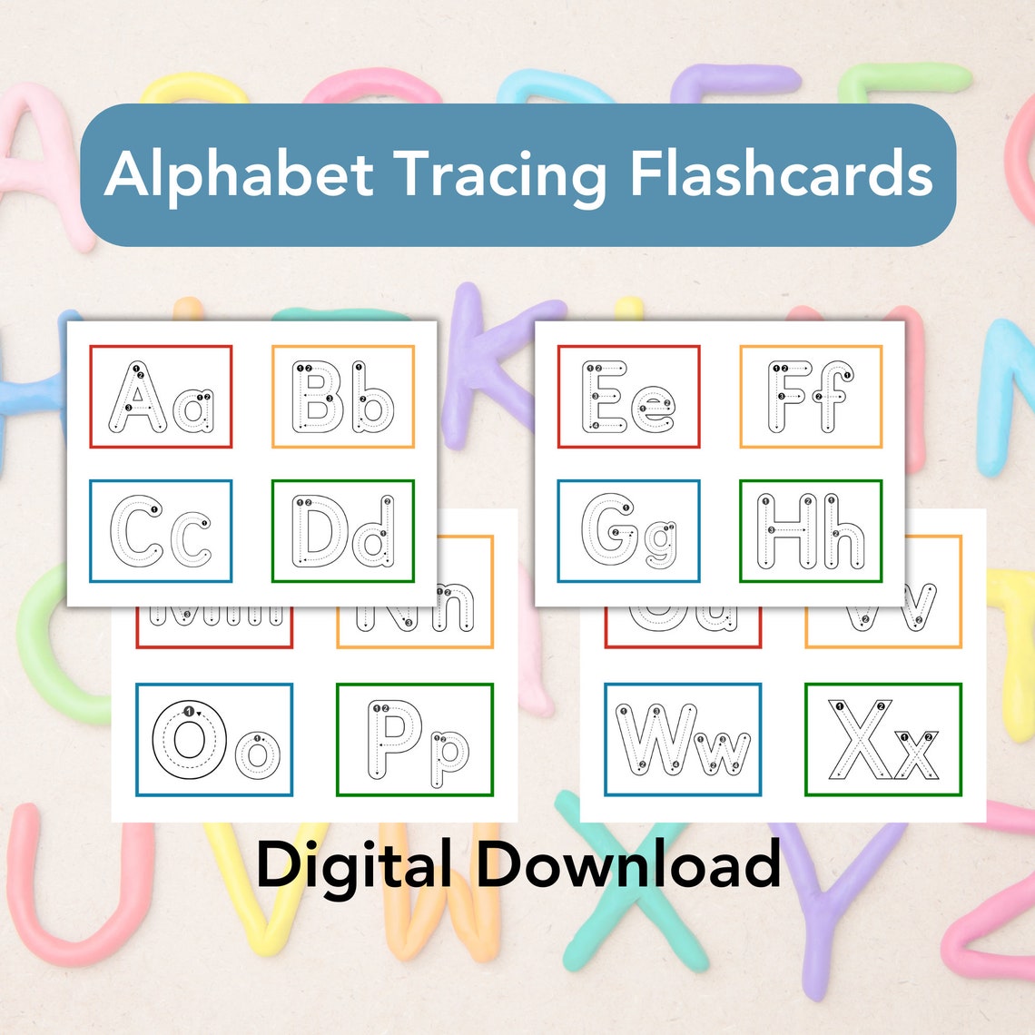 Letter Tracing Flashcards | Alphabet Tracing Activity | Preschool ...