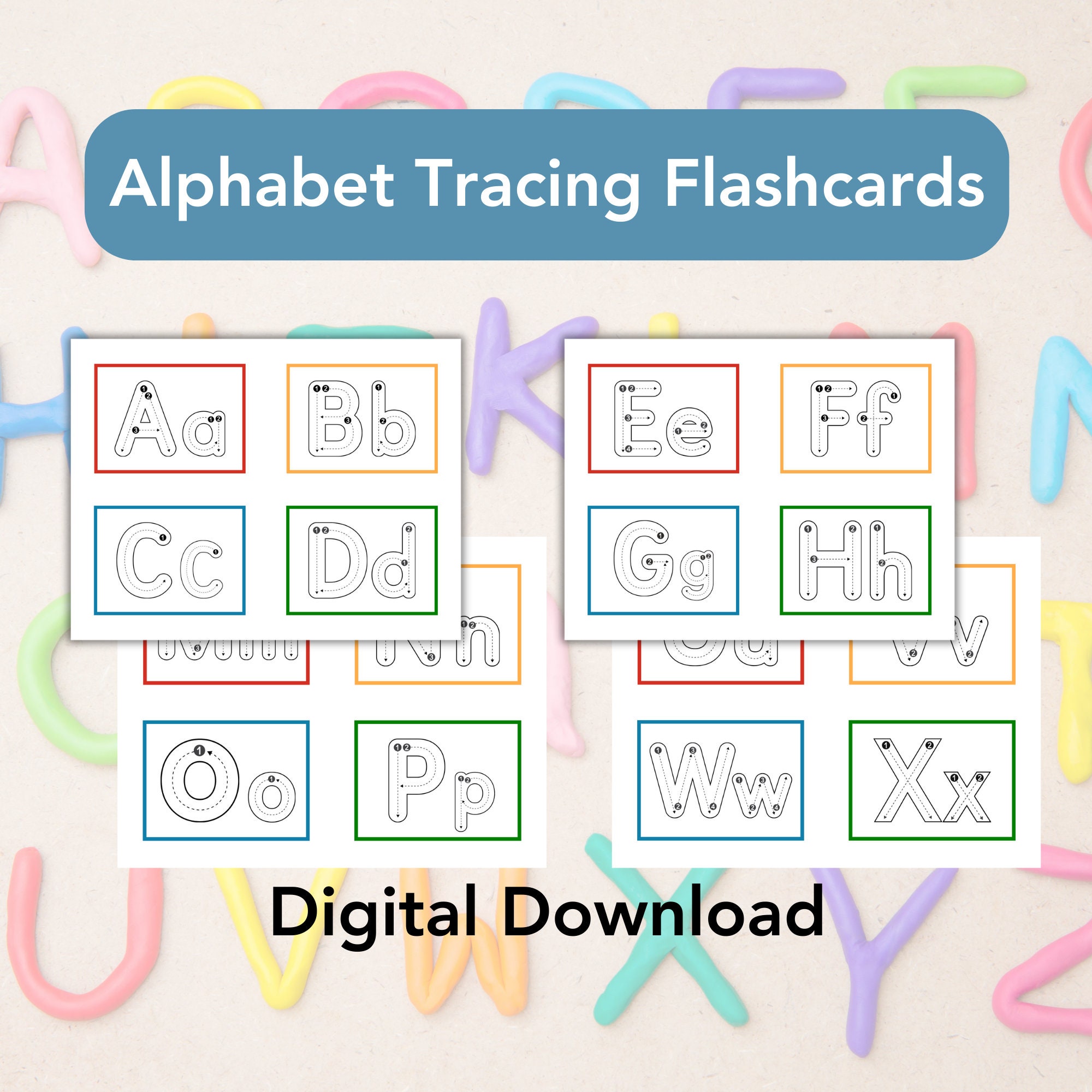Letter Tracing Flashcards | Alphabet Tracing Activity | Preschool ...