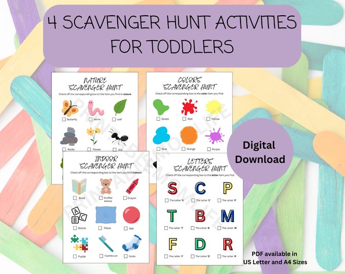 Printable Game Indoor Scavenger Hunt for Kids, Homeschool Digital ...