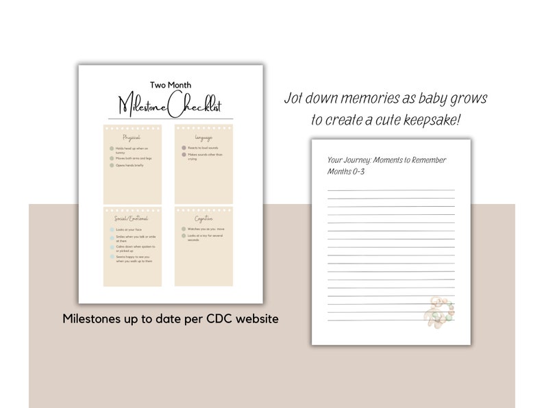 Baby/toddler Milestone Checklist & Journal | Birth - 2 Years | CDC ...