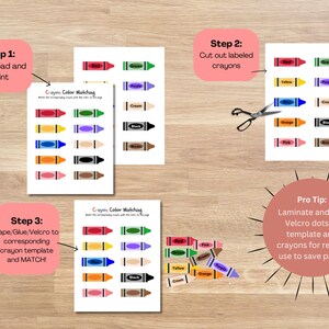 Crayon Color Matching Printable Activity -- Color Matching for Kids ...