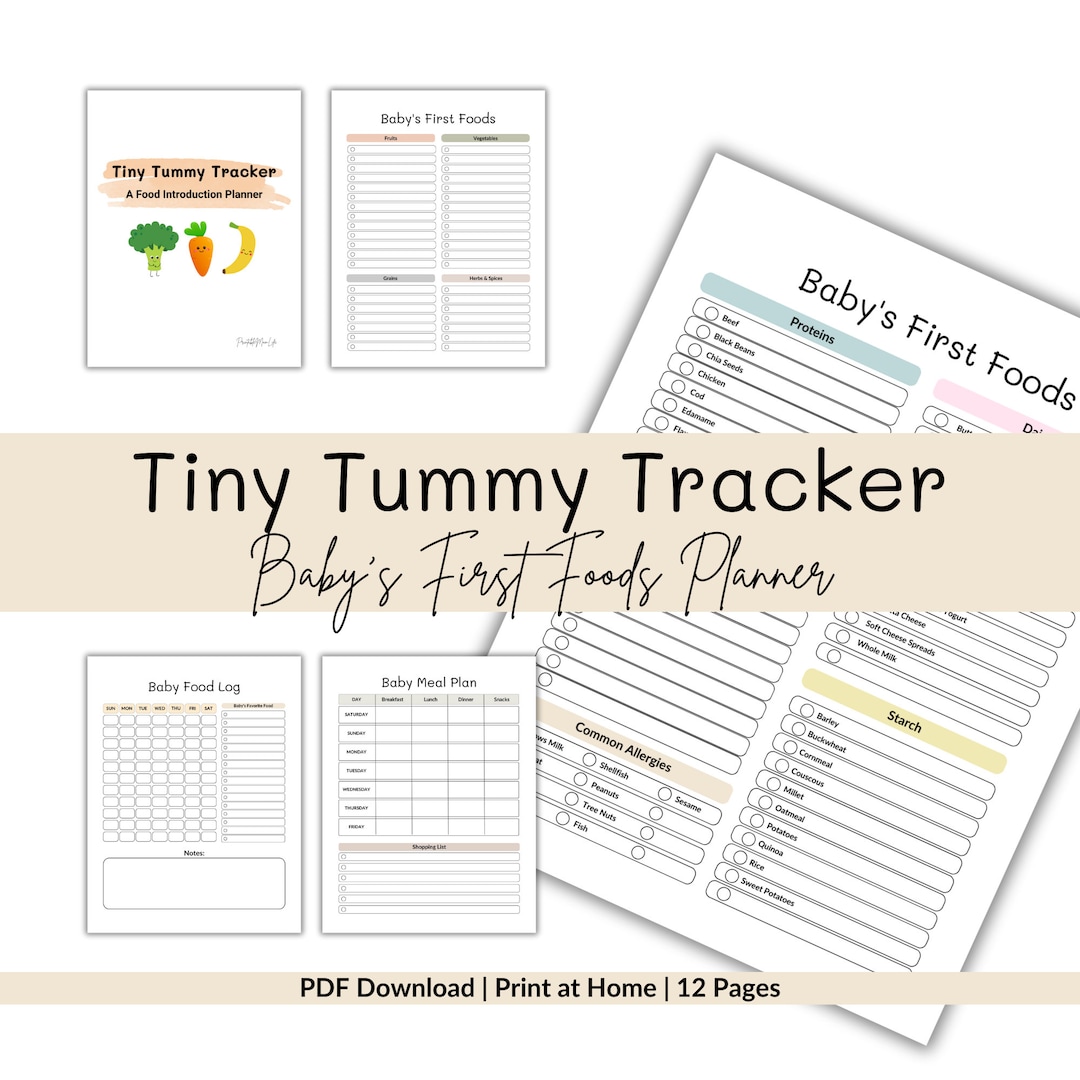 First Foods Tracker for Babies and Toddlers | Food Planner | Baby's ...