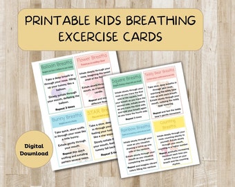 Printable Breathing Exercises - Etsy