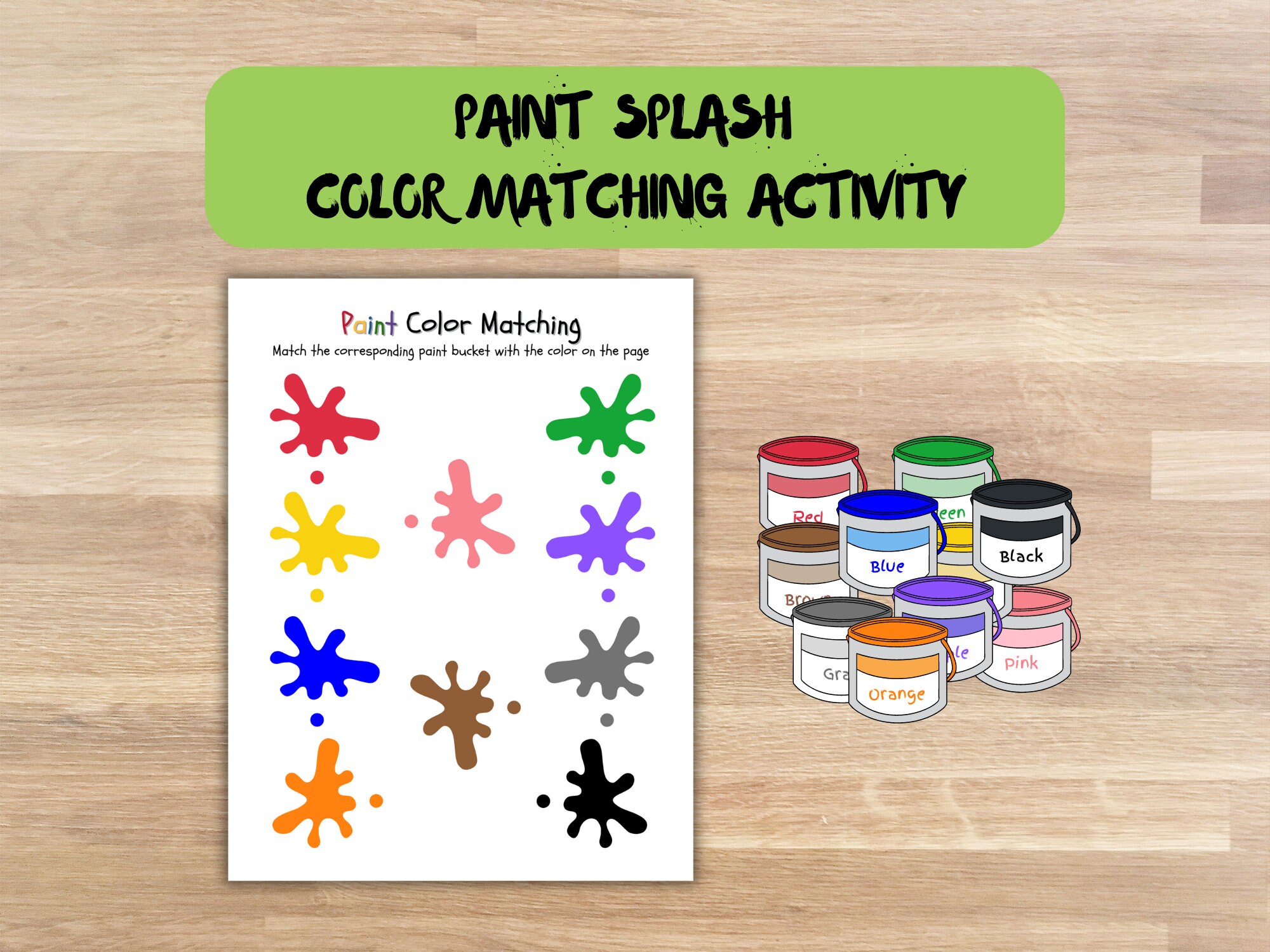 Color Matching | Paint Can Color Splash | Toddler Color Matching ...