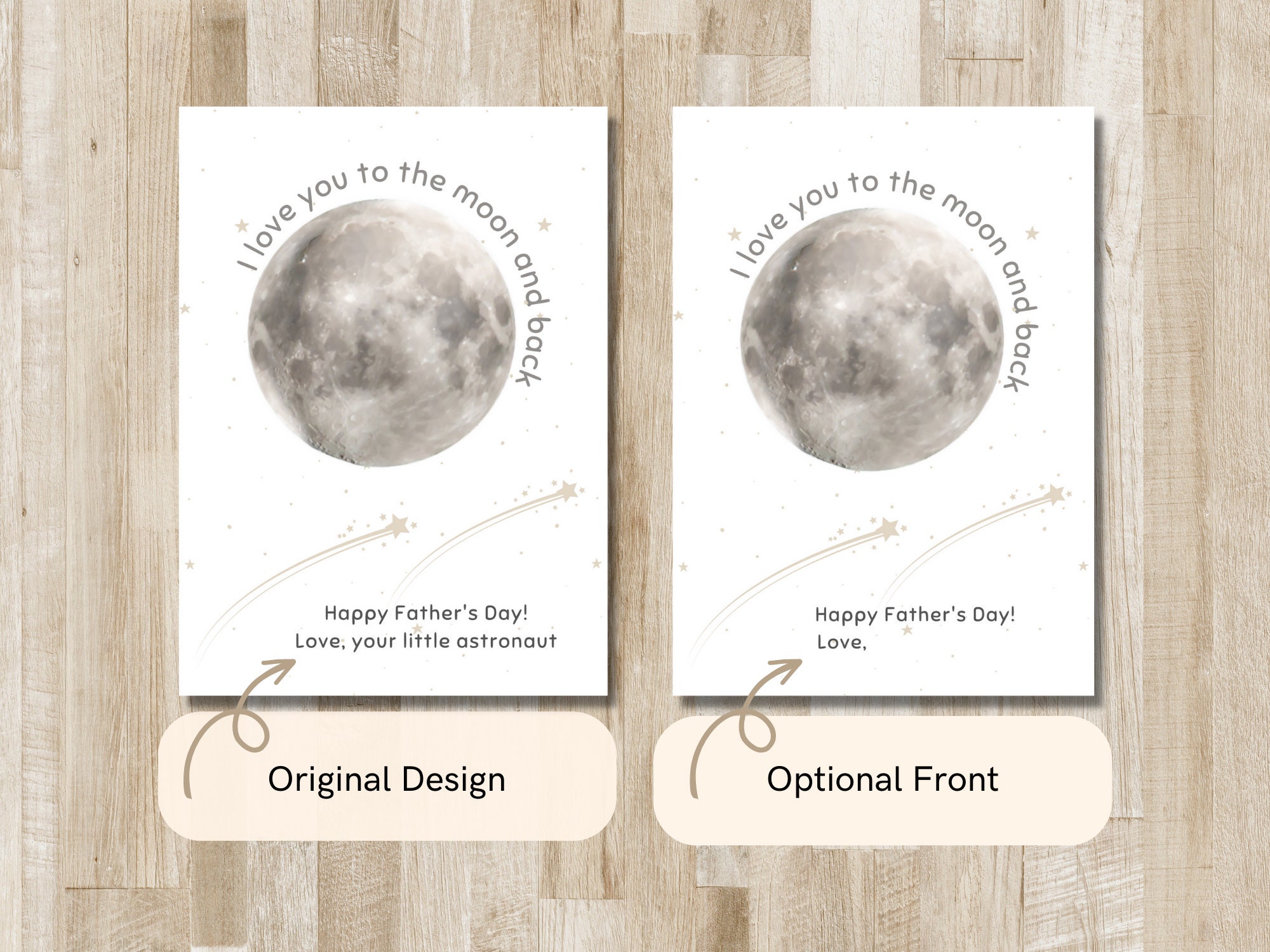 Printable Father's Day Card From Kids - I Love You to the Moon and Back ...