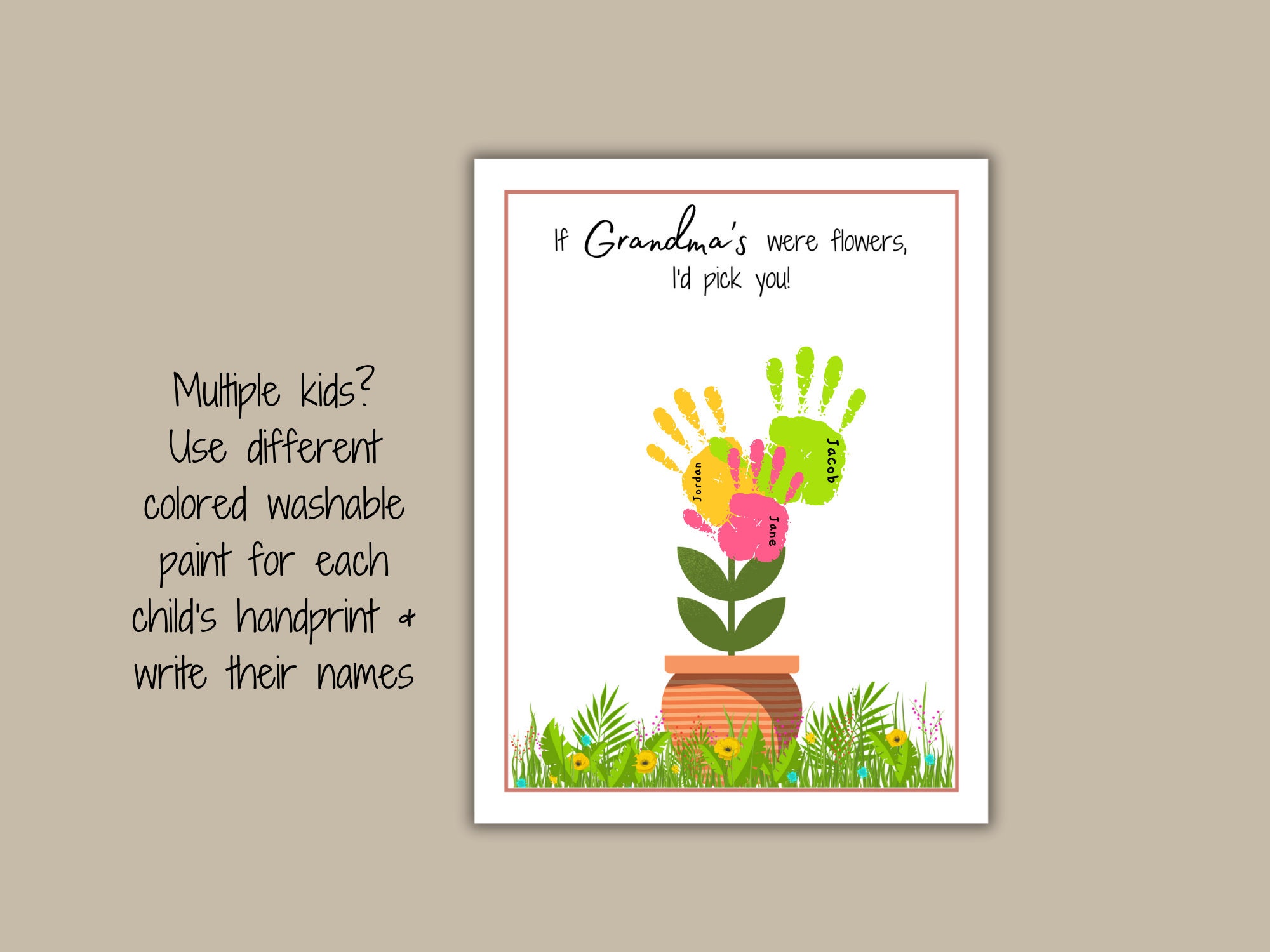 Handprint Craft for Grandma | Gift for Grandparents | Grandparents Day ...