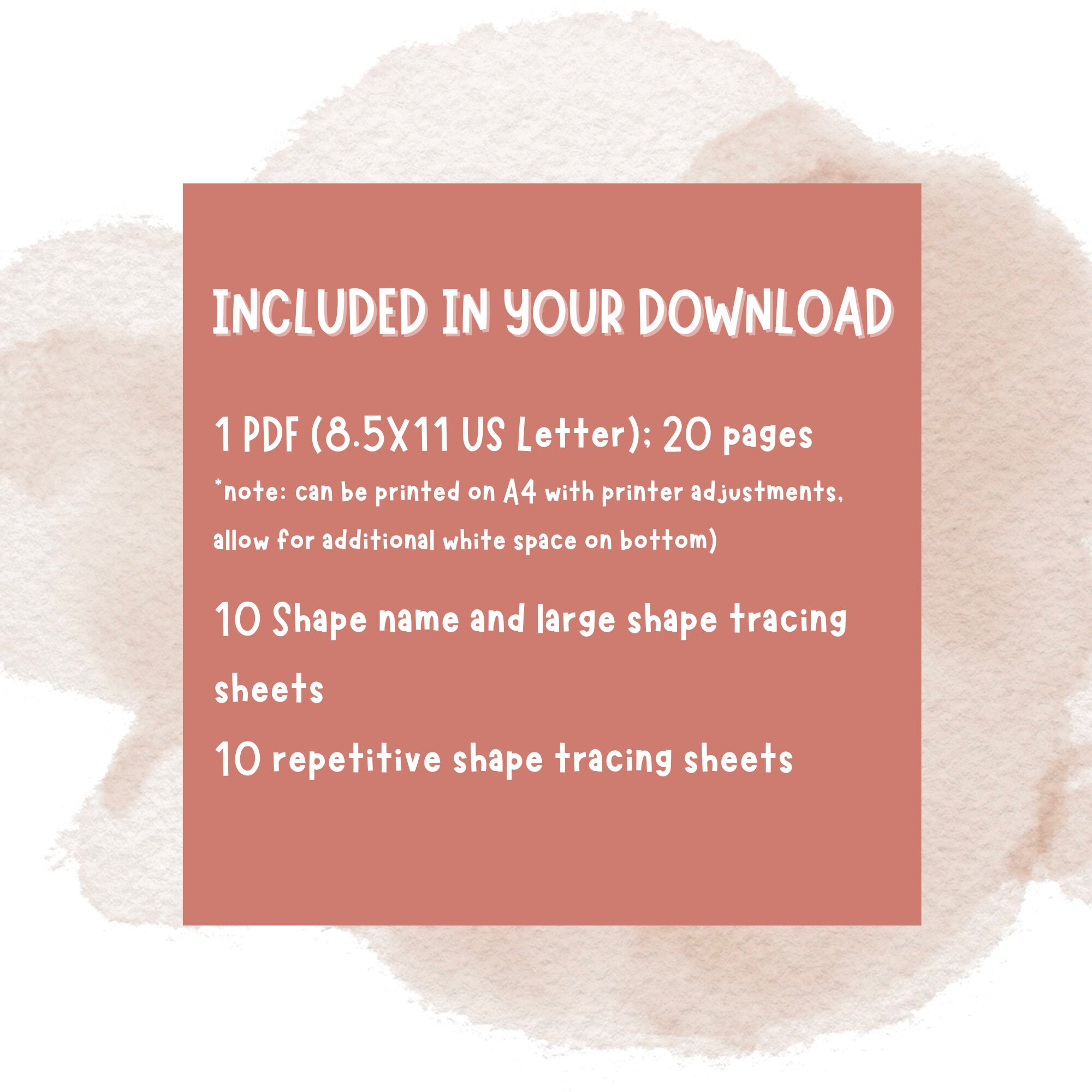 Preschool Shape Line Tracing Sheets Learn Shapes & Letters Printable ...