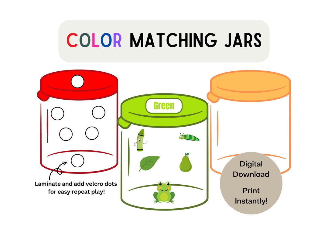 Color Matching Jars - Color Matching for Kids - Match the Colors ...