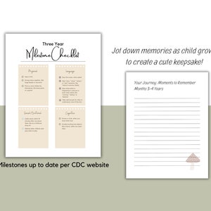 Milestone Checklist and Journal | Newborn Through Age 5 | Baby Keepsake ...