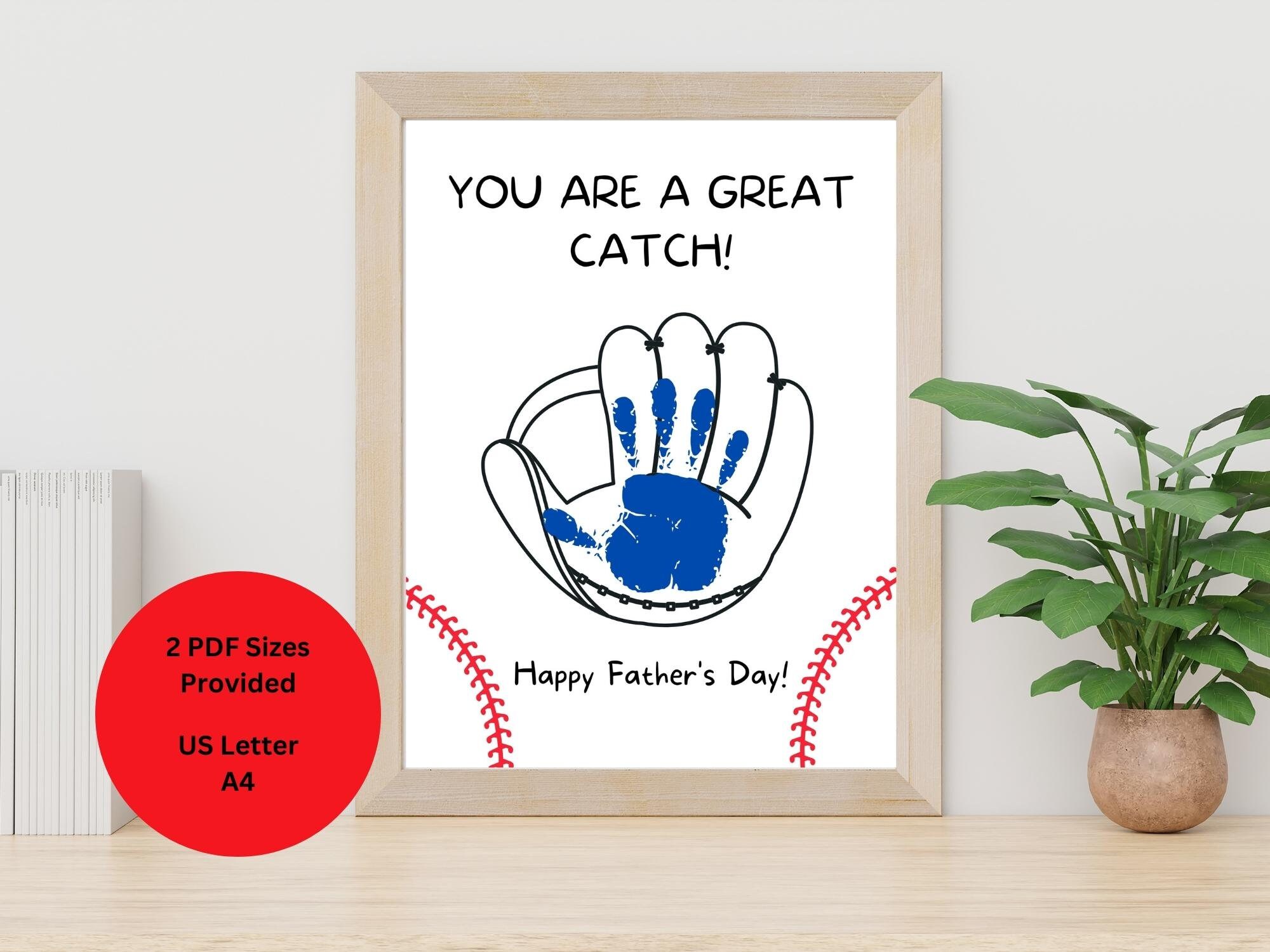 Father's Day Handprint Activity- Printable Gift for Dad, Baseball ...
