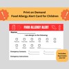 Printable Food Allergy Alert Cards -- Digital Download -- Toddler/kid ...