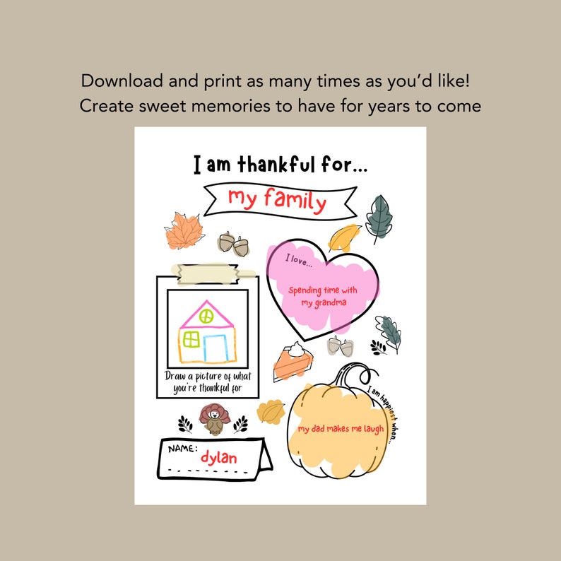 I Am Thankful For...a Thanksgiving Coloring Sheet for Kids | Toddler ...