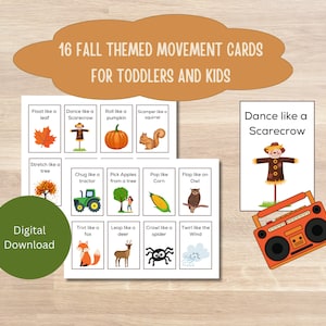 Fall Movement Cards for Kids | Movement Cards for Toddlers | Preschool ...