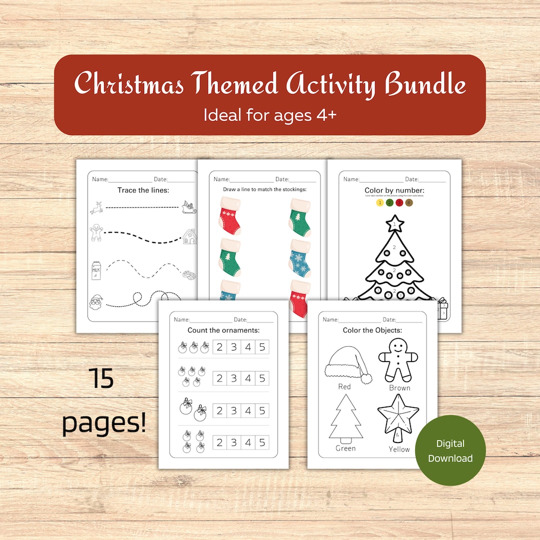 Christmas Activity Bundle | Preschool Worksheets | Christmas Counting ...
