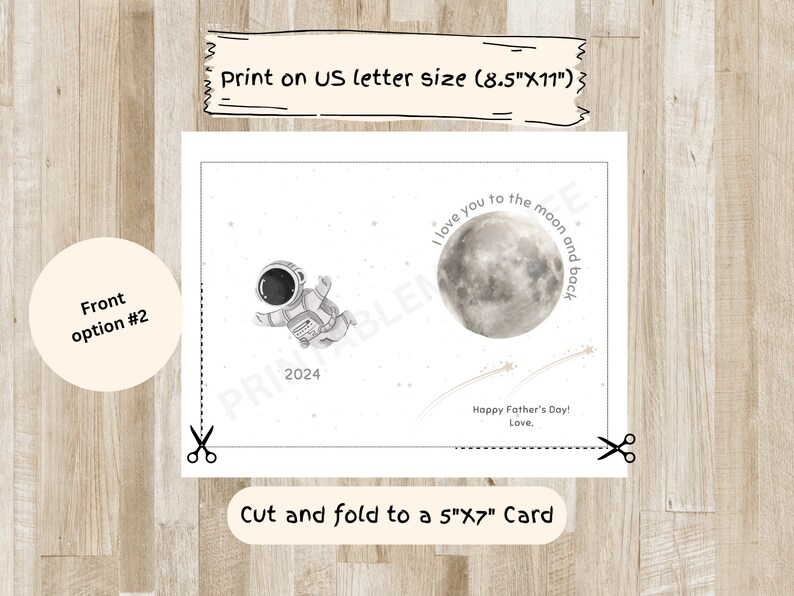 Printable Father's Day Card From Kids - I Love You to the Moon and Back ...